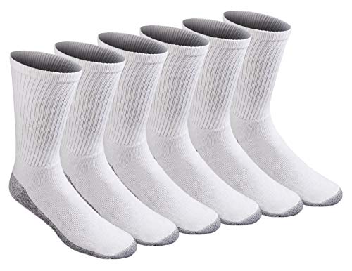 Dickies Men's All-Purpose Work Crew Socks (6/12, Stain Resist White (6 Pairs), Large