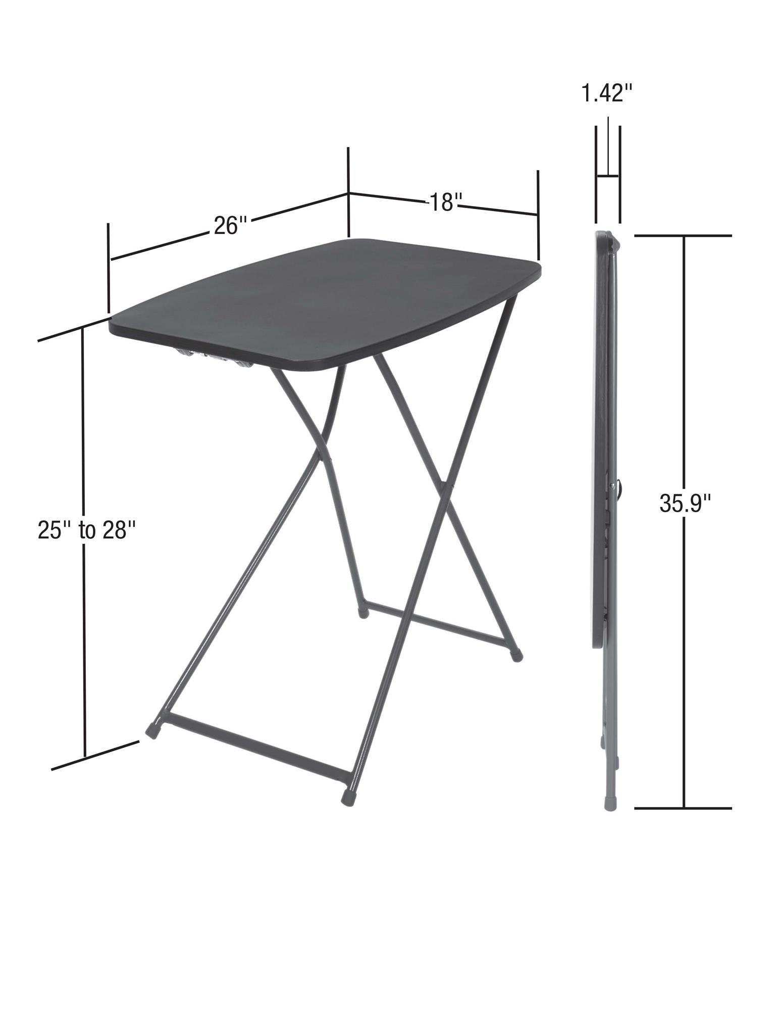 COSCO Multi-Purpose, Adjustable Height Personal Folding Activity Table, 1 Pack, Black
