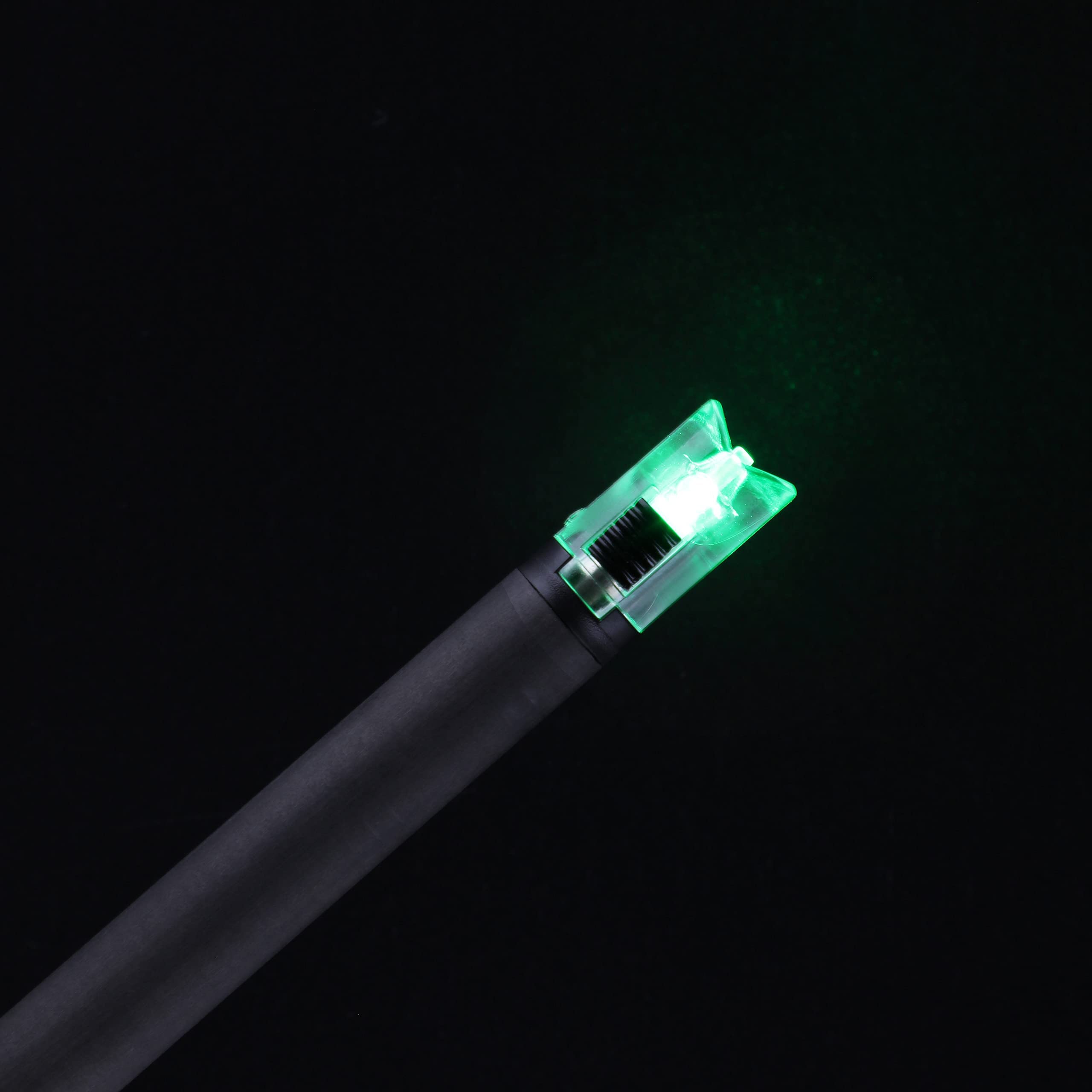 DEEPOWER Crossbow Lighted Nock with ON/Off Switch 4 Pack with .285β/.297β/.300β/.305β Bushings LED Nock Universal Fit for Bolts (Green)