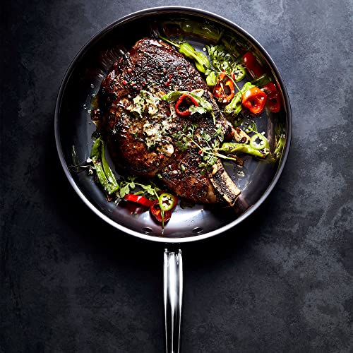 Hestan - NanoBond Collection - Titanium Stainless Steel 8.5-Inch Frying Pan - Toxin, PFAS, & Chemical Free Clean Cookware, Induction Cooktop Compatible