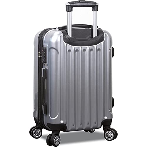 Dejuno Titan Jumbo Hardside 3-PC Spinner Luggage Set with TSA Lock, Silver, One_Size