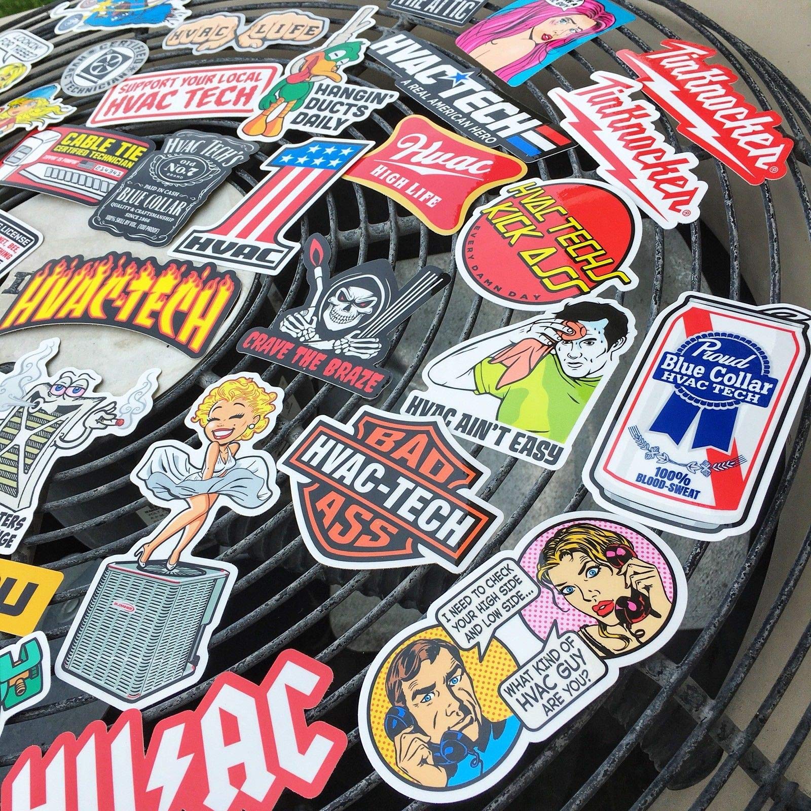 HVAC TECH (45+) Hard Hat Stickers Hardhat Sticker & Decals, Heating & Air, HVACR
