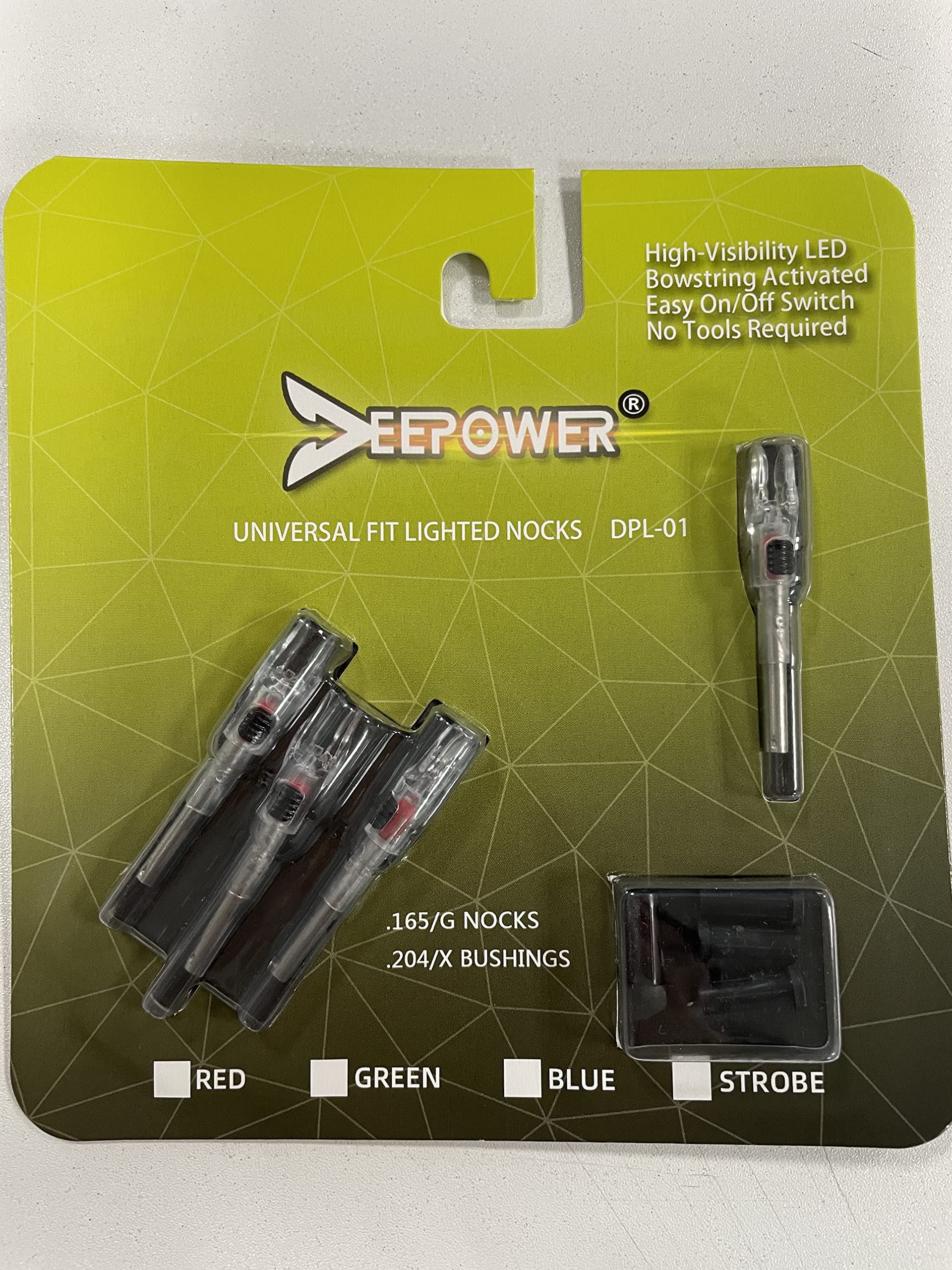 DEEPOWER G Lighted Nocks for Arrows 0.165 inch and 0.204 inch Inside Diameter with X Bushings with ON/Off Switch, 4 PCS LED Nocks (Blue)