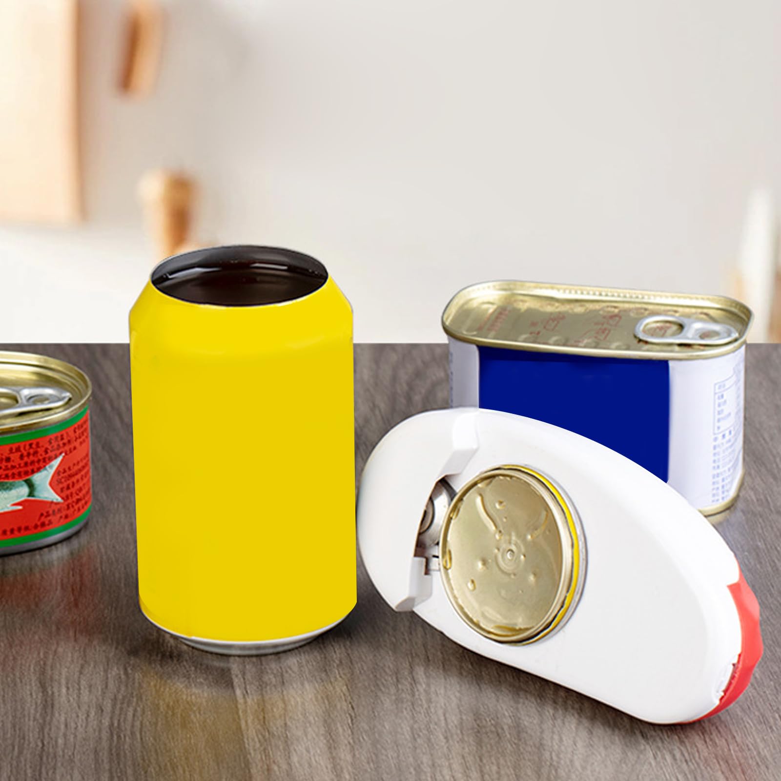 Electric Can Opener for Any Can Sizes Hand Food-Safe Automatic Can Opener Portable Battery Operated Can Openers for Seniors with Smooth Edge Red