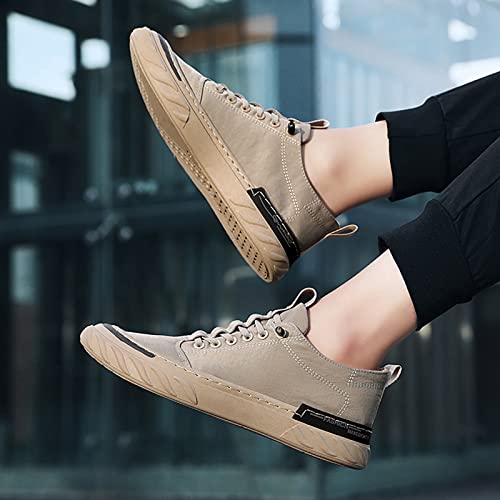 FASDNENDYS Men Low Top Breathable Casual Sport Shoes Popular Mens Shoes Khaki