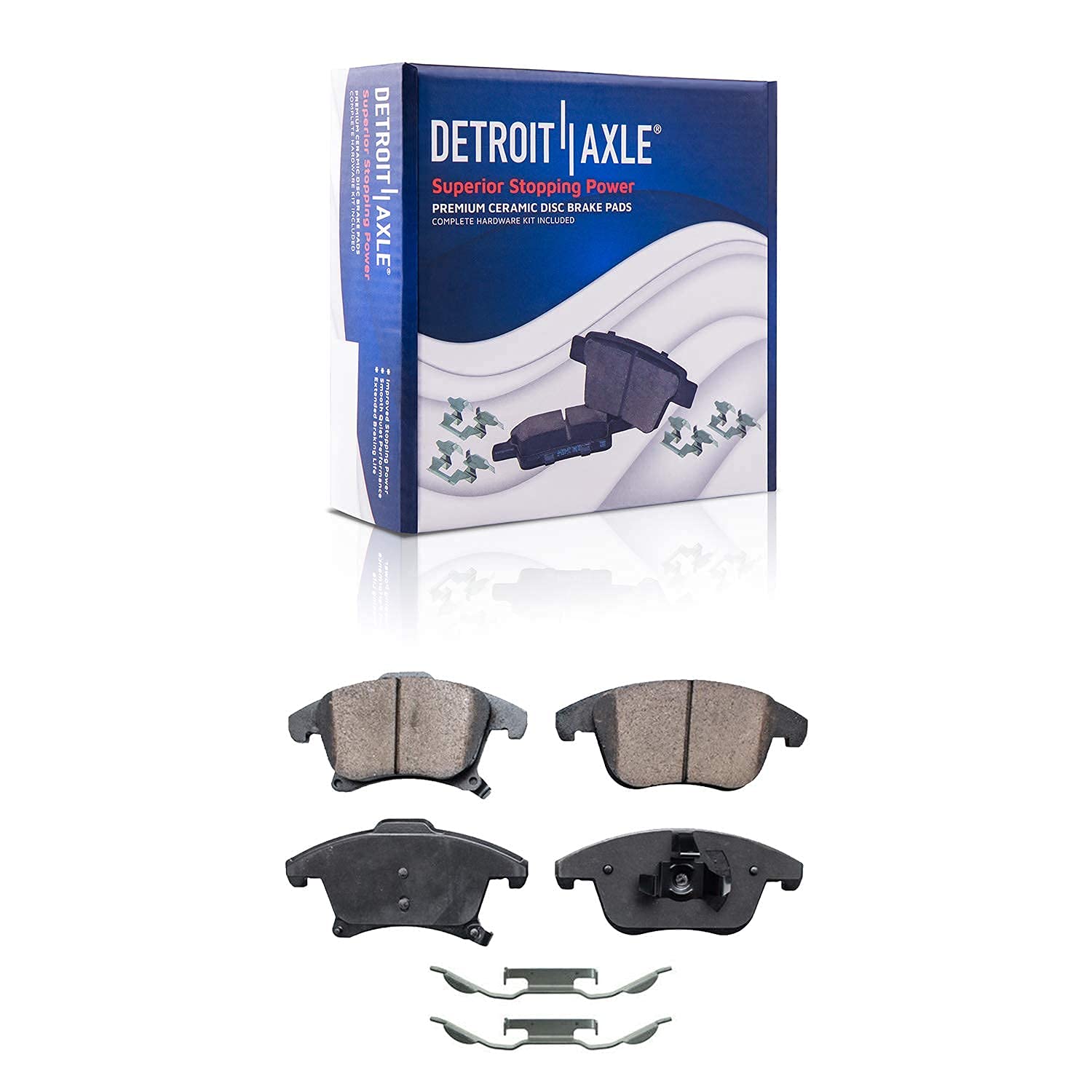 Detroit Axle - Front Brake Kit for 13-20 Ford Fusion, 13-16 Lincoln MKZ Replacement 2013 2014 2015 2016 2017 2018 2019 2020 Disc Brakes Rotors Ceramic Brake Pads : 11.81'' inch Rotors