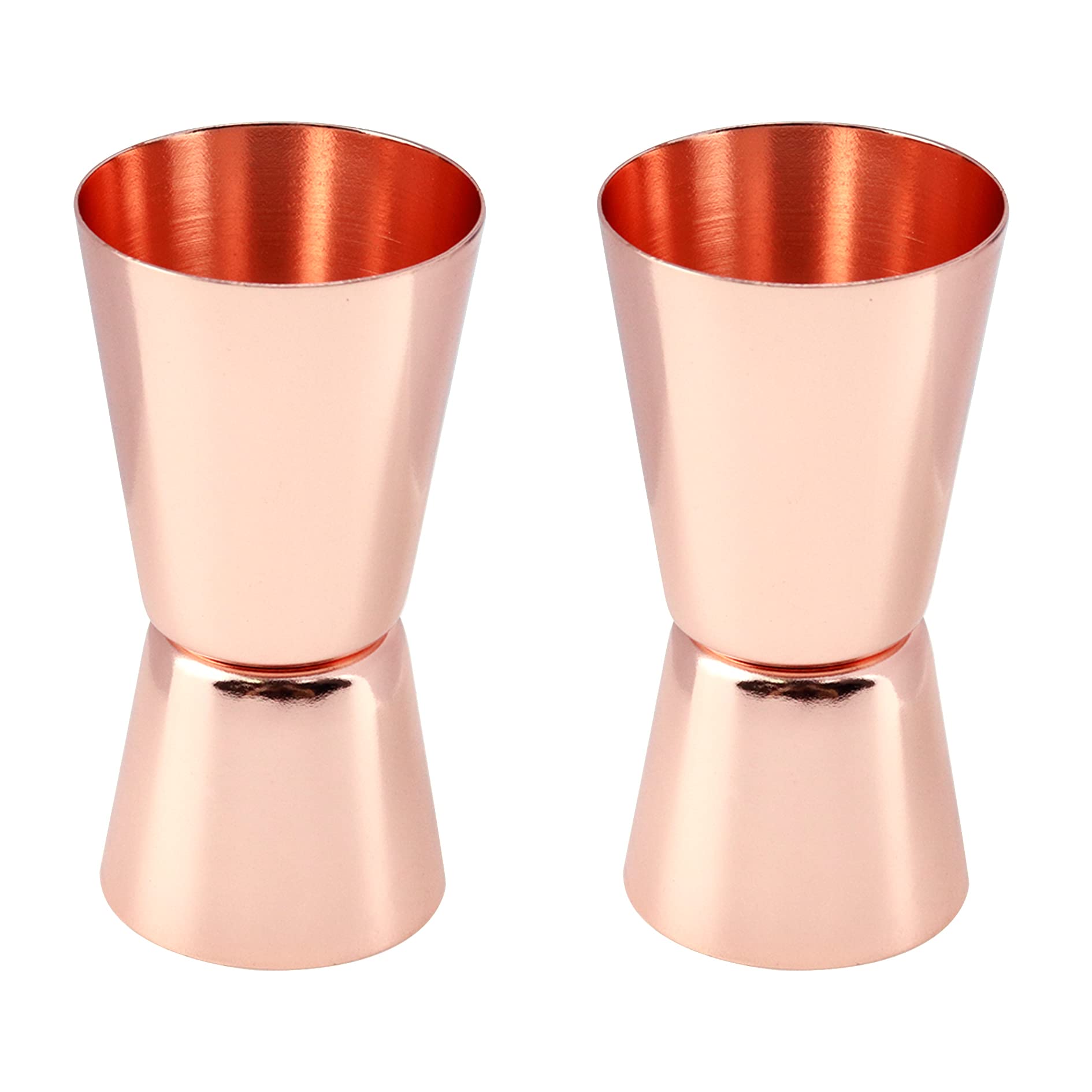 HEVSTIL Double Jigger,Rose Gold Stainless Steel Cocktail Measure Bar Alcohol Measuring Tools for Bartending Cocktails,0.5 Oz & 1 Oz Jigger