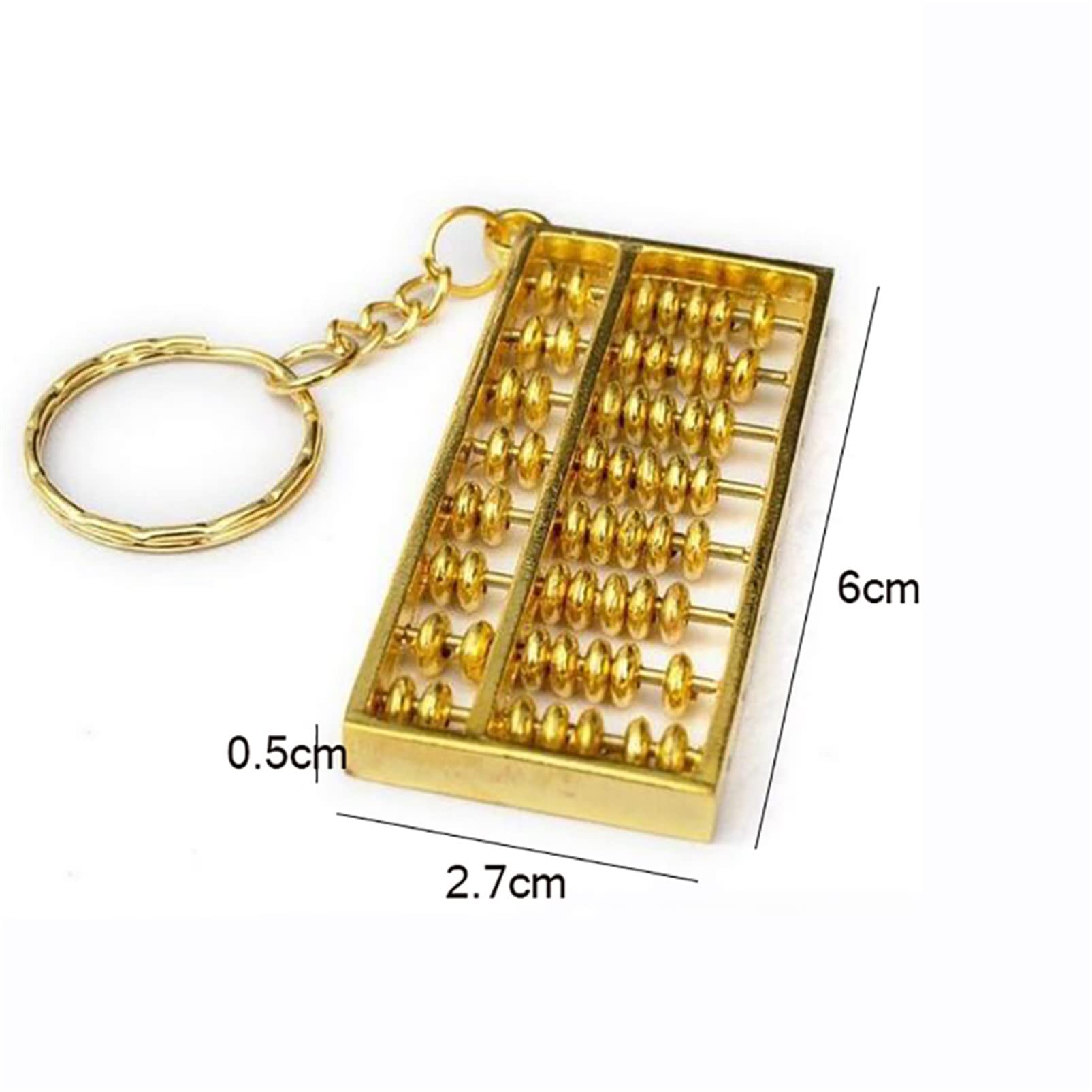 HELPFLOWER Mini Alloy Abacus Keychain Mini Abacus Pendant Copper Gold Abacus Key Chains Pendant Decoration for Car Keys Handbag
