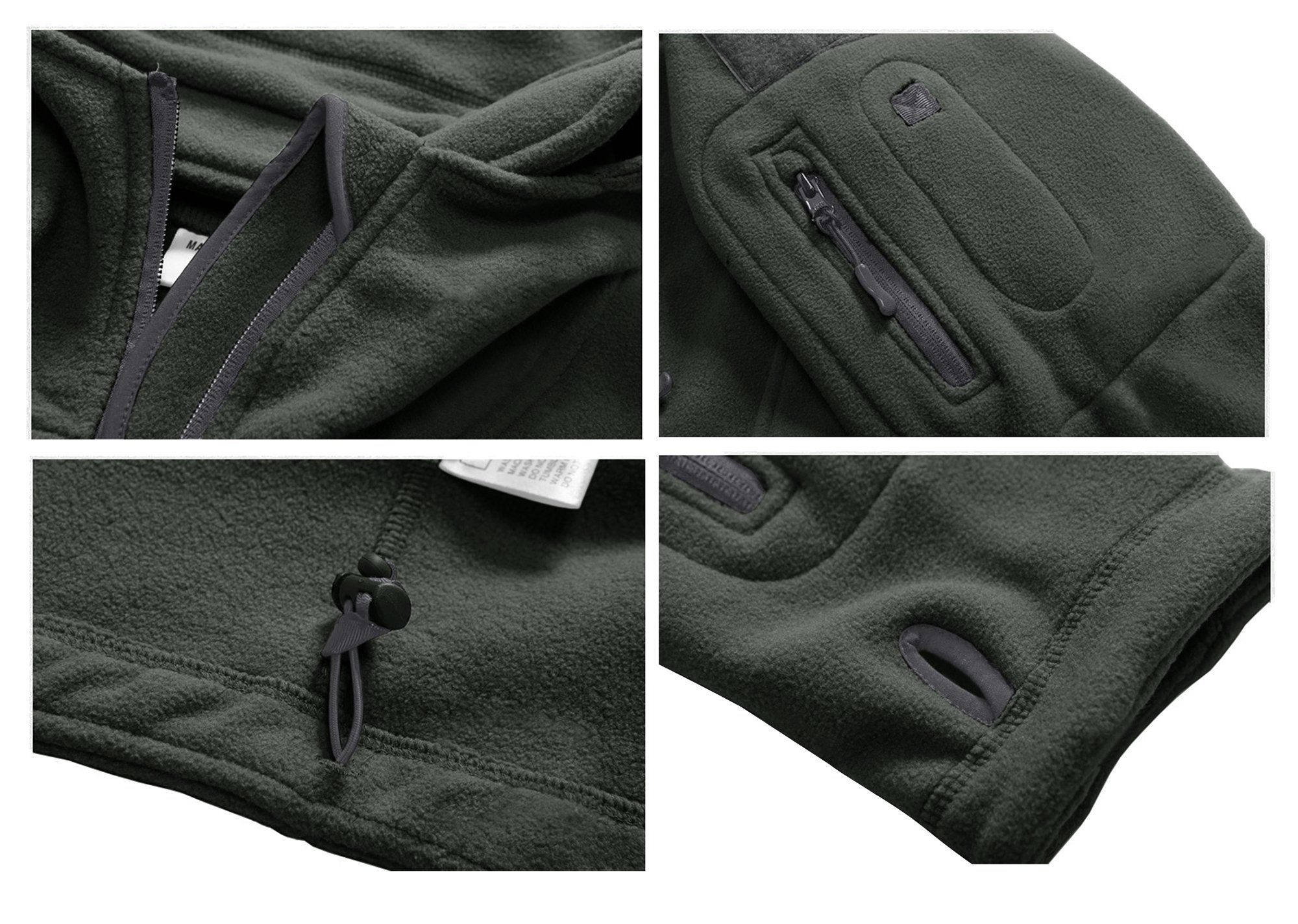 CRYSULLY Men's Autumn Winter Military Tactical Jackets Camping Sailing Field Fleece Jacket Snow Coat Gray