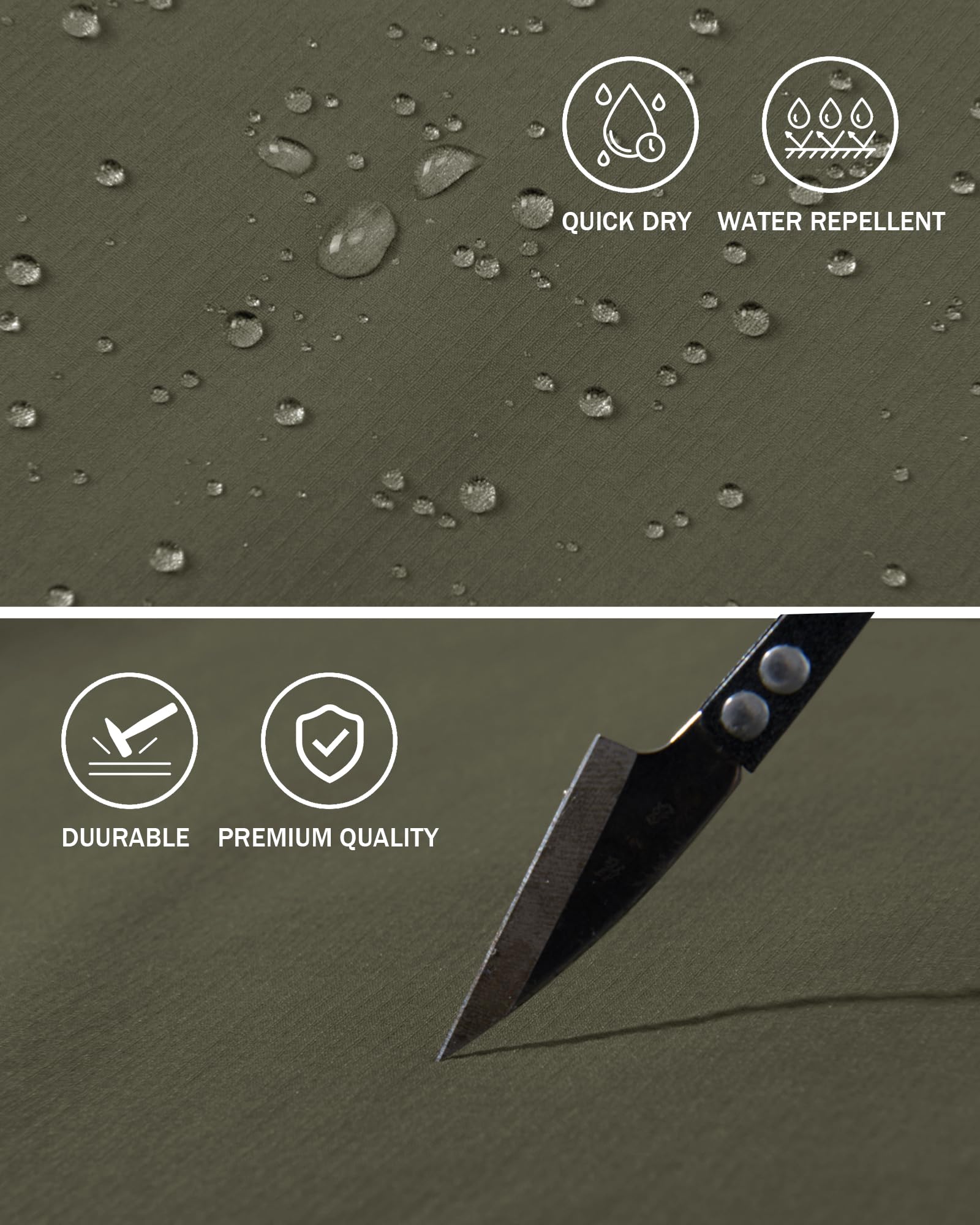 CRYSULLY Men's Hiking Outdoor Shorts Quick Dry Casual Breathable Fishing Camping Cargo Summer Shorts Army Green 32