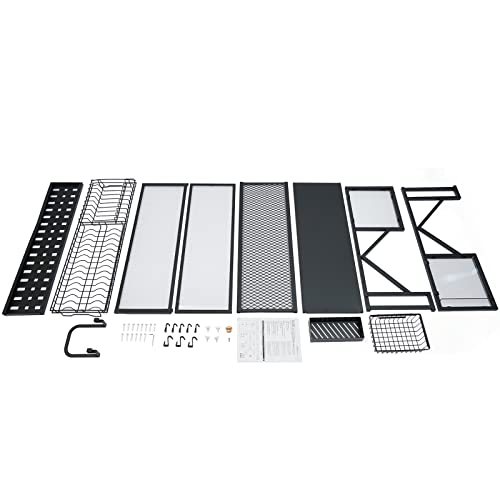 LOYALHEARTDY Over Sink Dish Drying Rack with Cover, 2 Tier Large Storage Kitchen Sink Organize Stand Shelf Space Saver Metal Dish Drying Rack for Kitchen Counter, 33.5"