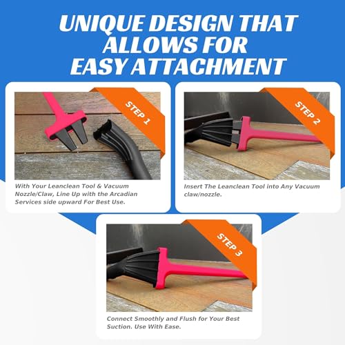 Leanclean Tool -Essential for Traveling Universal Crevice Vacuum Attachment, The Ultimate DIY AutoDetailing Accessory Deep-Cleans Any Vehicle -FITS All Carwash & Gas Station Vacuums Everywhere!