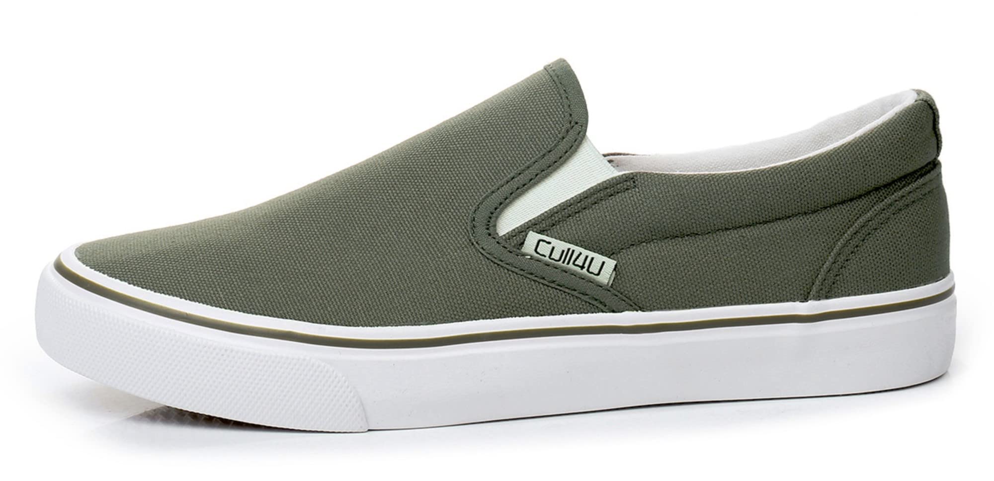 Cull4U Women's Classic Slip On Trainer Shoes (8 M US,Olive)