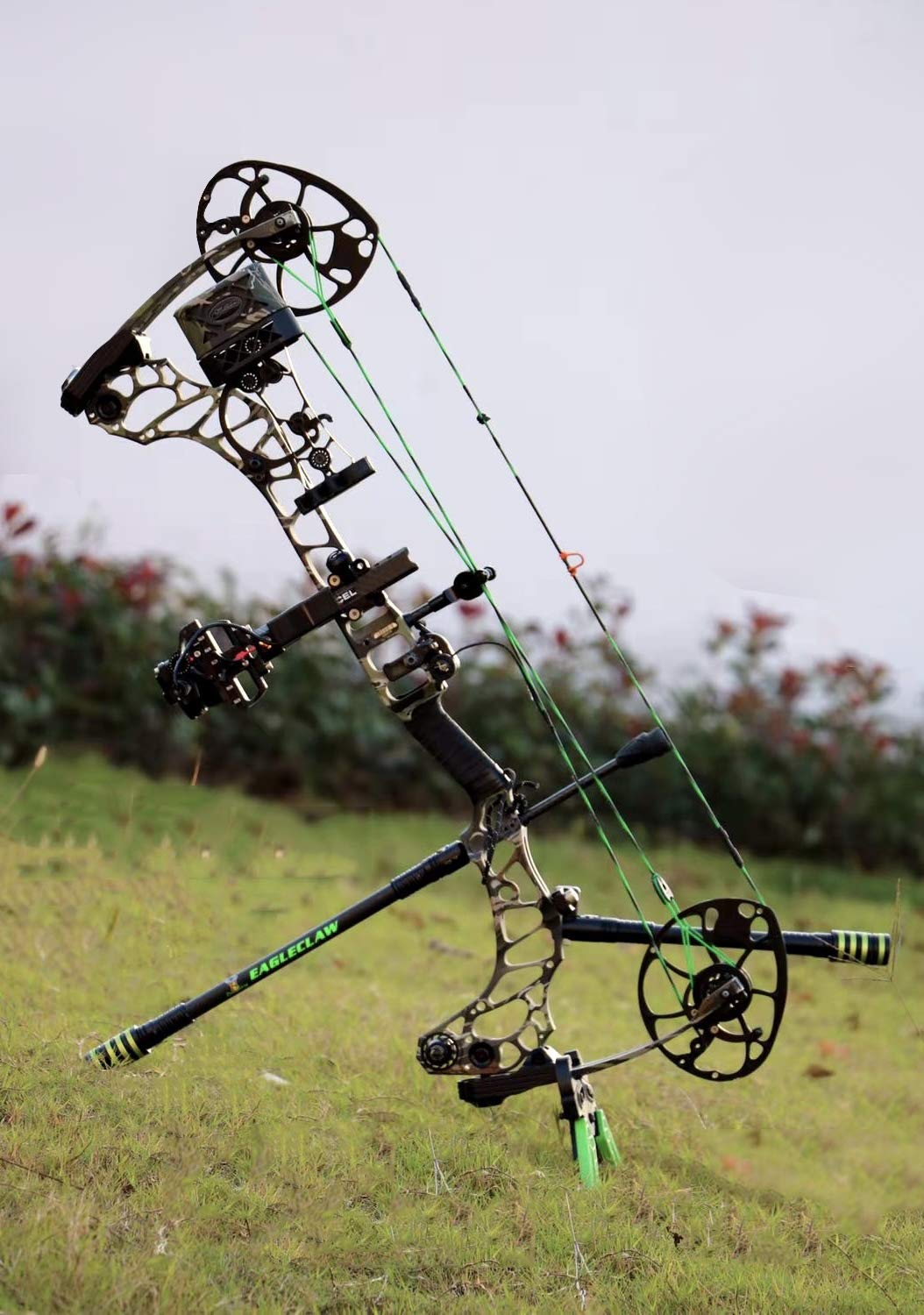 DH Eagleclaw Bow Stabilizer for Hunting and 3D Range Shooting, High Modulus Carbon, Light Weighted (w/Quick Disconnect Mounting kit 12+10in)
