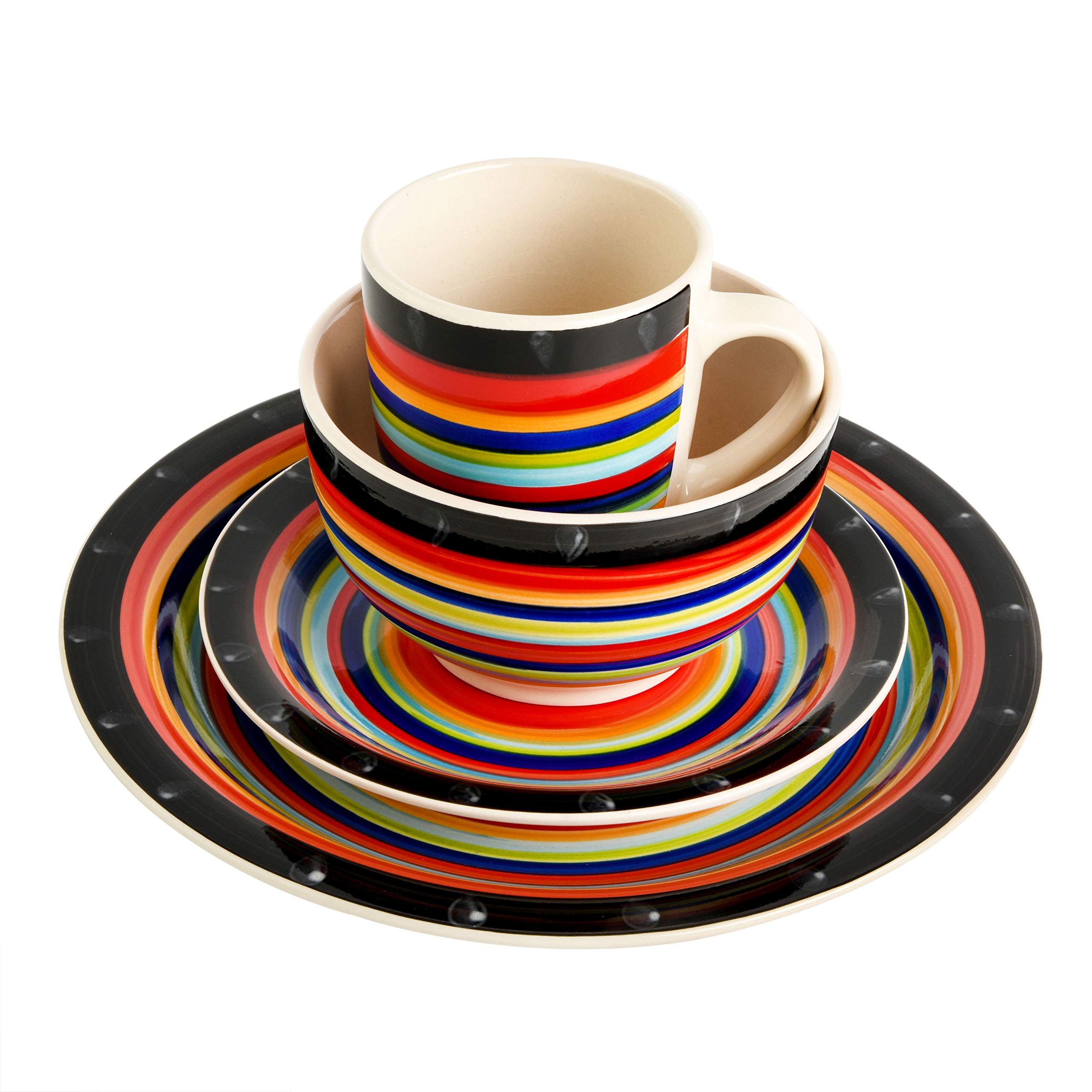 Gibson Home Casa Stella Dinnerware Set, Red, 16-piece