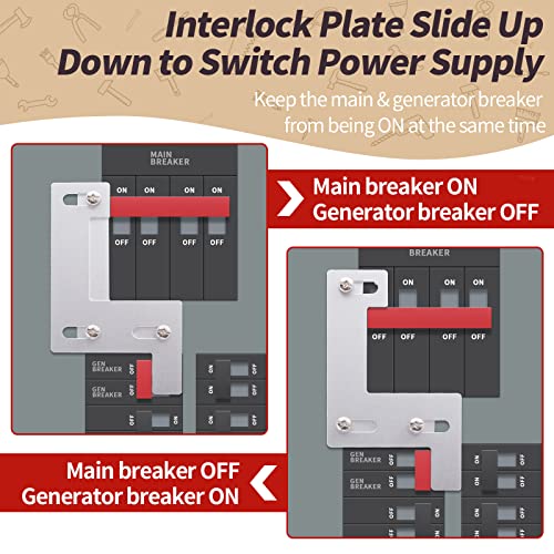 Generator-Interlock Kit for Siemens Murray - 150 or 200 amp Panels, 1-1/4β Spacing Between Main Breaker & Generator Circuit Breaker, Professional Interlock Kit for ITE, Gould, Thomas, Betts, Siemens