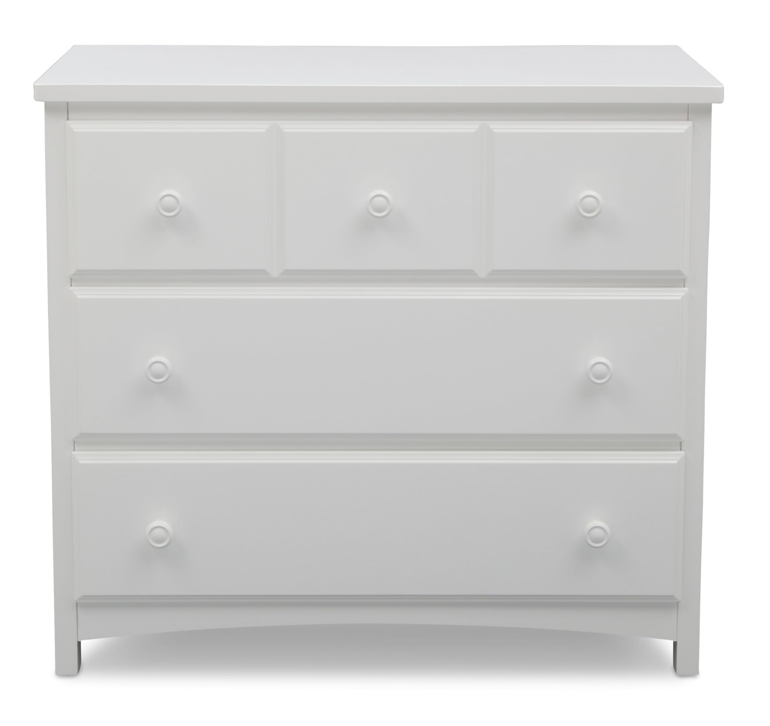 Delta Children 3 Drawer Dresser with Interlocking Drawers, Bianca White