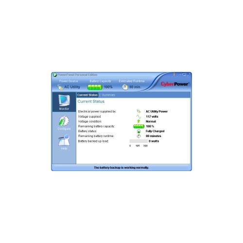 CyberPower CP825LCD Intelligent LCD UPS System, 825VA/450W, 8 Outlets, Compact