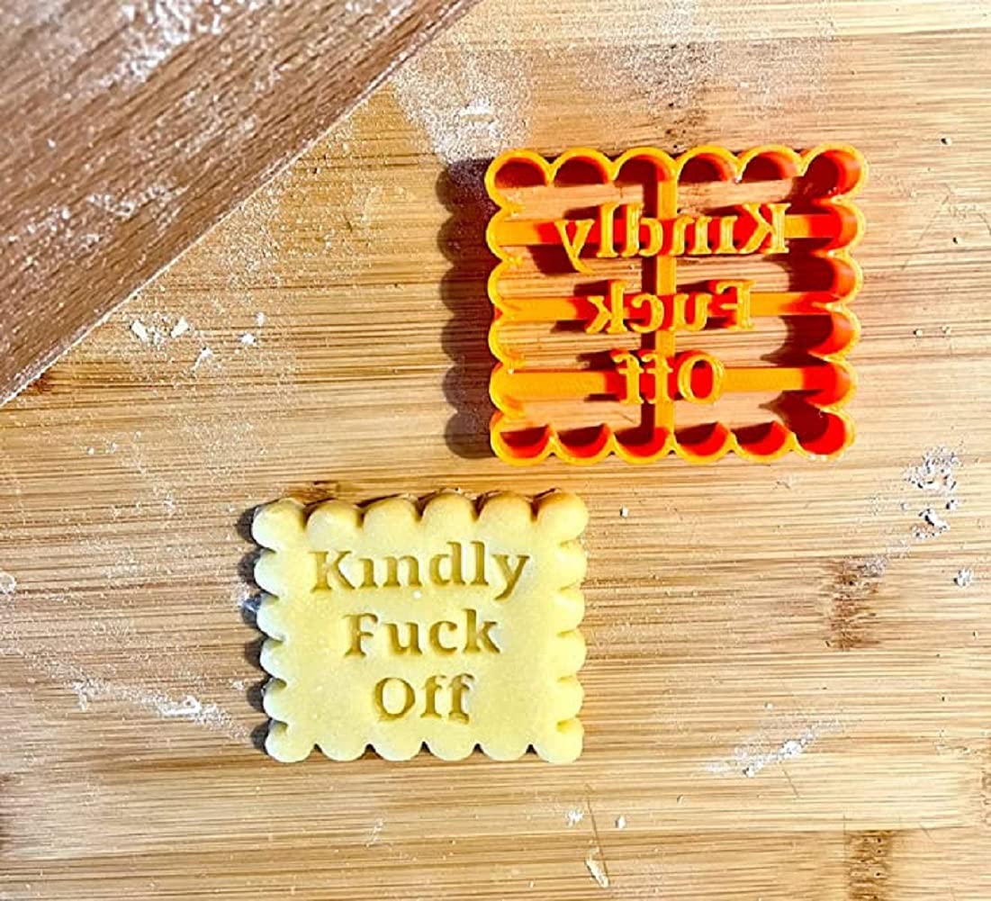 GUAGLL 4Pcs Cookie Cutter Mold Funny Good Wishes Biscuits Cake Molds Cutter Letters Shapes Cookie Baking Tool