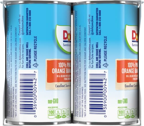 Dole, 100% Pineapple Orange Banana Juice, 6 Oz, 6 Ct