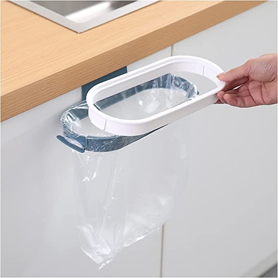 LITTLA Set of 4 Trash Bag Holder Rack, Hanging Organizer Garbage Bag Holder, with Removable Lid - Multi for Kitchen Cabinet Door Storage Cupboard, Kitchen Towel Rails Rack
