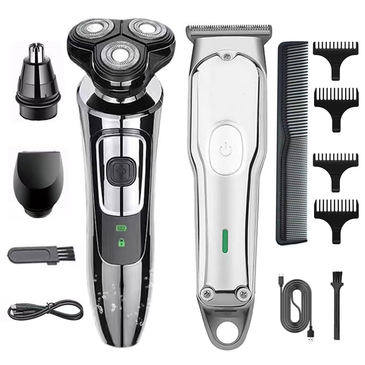 Electric Razor for Men, Electric Shavers for Men Electric Shavers Wet & Dry Use Rechargeable Shavers for Men IPX7 Waterproof with Nose Trimmer Sideburns Trimmer.