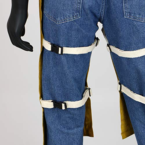 IRONCAT 7011 Leather Split Leg Bib Apron – 24in. x 42 in. Welding Chaps with Anodized Snaps and Rivets, Kevlar Sewn, Split Cowhide Leather. Welding Protection Apparel