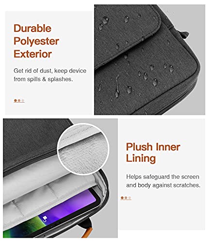 MoKo 12.9 Inch Tablet Sleeve Bag, Compatible with iPad Pro 12.9 M2 2022/2021/2020, Surface Laptop Go 12.4", Galaxy Tab S8+/S9+ 12.4" 2022/2023, Handle Carrying Case with Shoulder Strap, Black & Gray