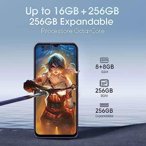 Ulefone Note 16 Pro Mobile Phones (16GB+256GB) Android 13 50MP Camera Octa Core Smartphone Unlocked 6.52” Waterdrop Screen, 4400mAh 4G Dual SIM Fingerprint Face ID GPS OTG, Globla Version- Black