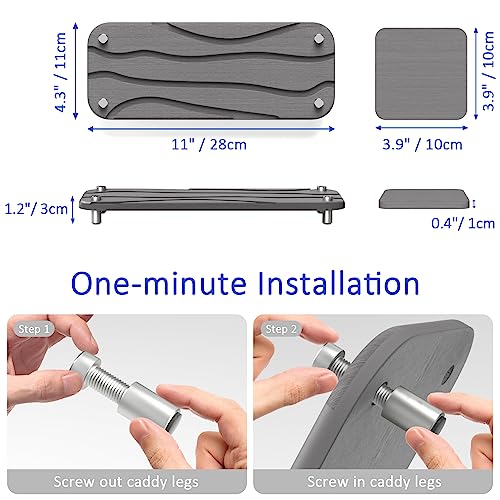 eipizx Sink Caddy Instant Dry Kitchen Sink Organizer With 2Pcs Diatomite Coasters Water Absorbing Stone Sink Tray For Soap Dispenser Quick drying Sink Caddy Sponge Holder For Kitchen Sink(Gray)