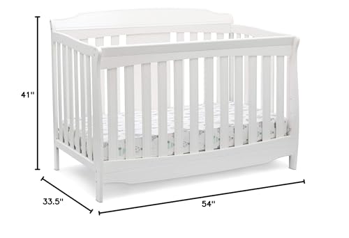 Delta Children Westminster 6-in-1 Convertible Baby Crib, Greenguard Gold Certified, Bianca White