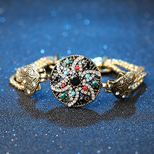 egztika Classic Turkish Jewelry Bangle Gold Plated Heart Colorful Bracelet for Women Lady Gift
