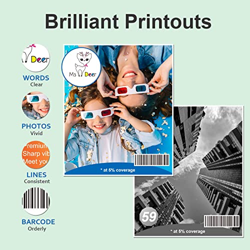 MS DEER Compatible 664 Ink Refill Bottles Replacement for Epson 664 Refill Ink Work with ET-2650 ET-2550 ET-16500 ET-4500 ET-2600 Printer (2 Black 1 Cyan 1 Magenta 1 Yellow) 5 Pack