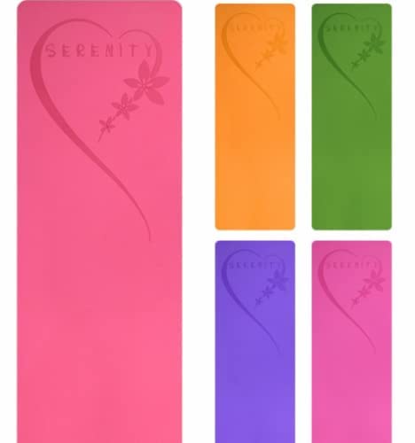 Eco-Friendly TPE Yoga Mats Fitness Gym 8 mm Thick Exercise Gym Mat Non Slip (Orange)