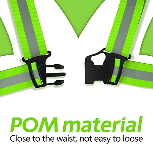 EKIND Adjustable Elastic Lightweight High Visibility Reflective Adult Vest for Running, Walking, Jogging,Cycling,Motorcycle(1 Pack, Green)