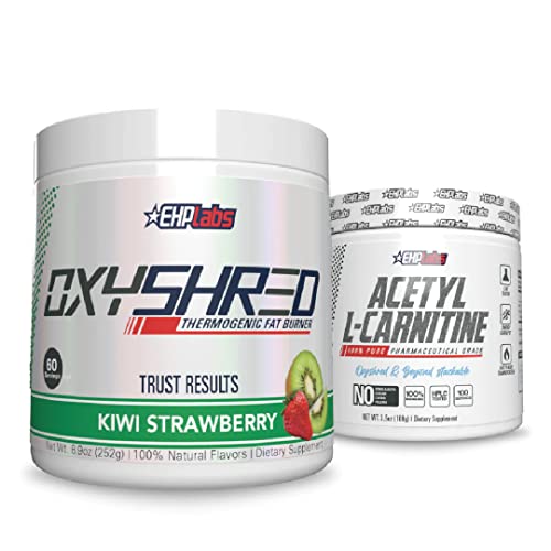 EHP Labs Shred + Acetyl Bundle - OxyShred Thermogenic Pre Workout Powder & Shredding Supplement - Acetyl L-Carnitine - Supports Natural Energy, Aids Metabolism, & Healthy Brain Function