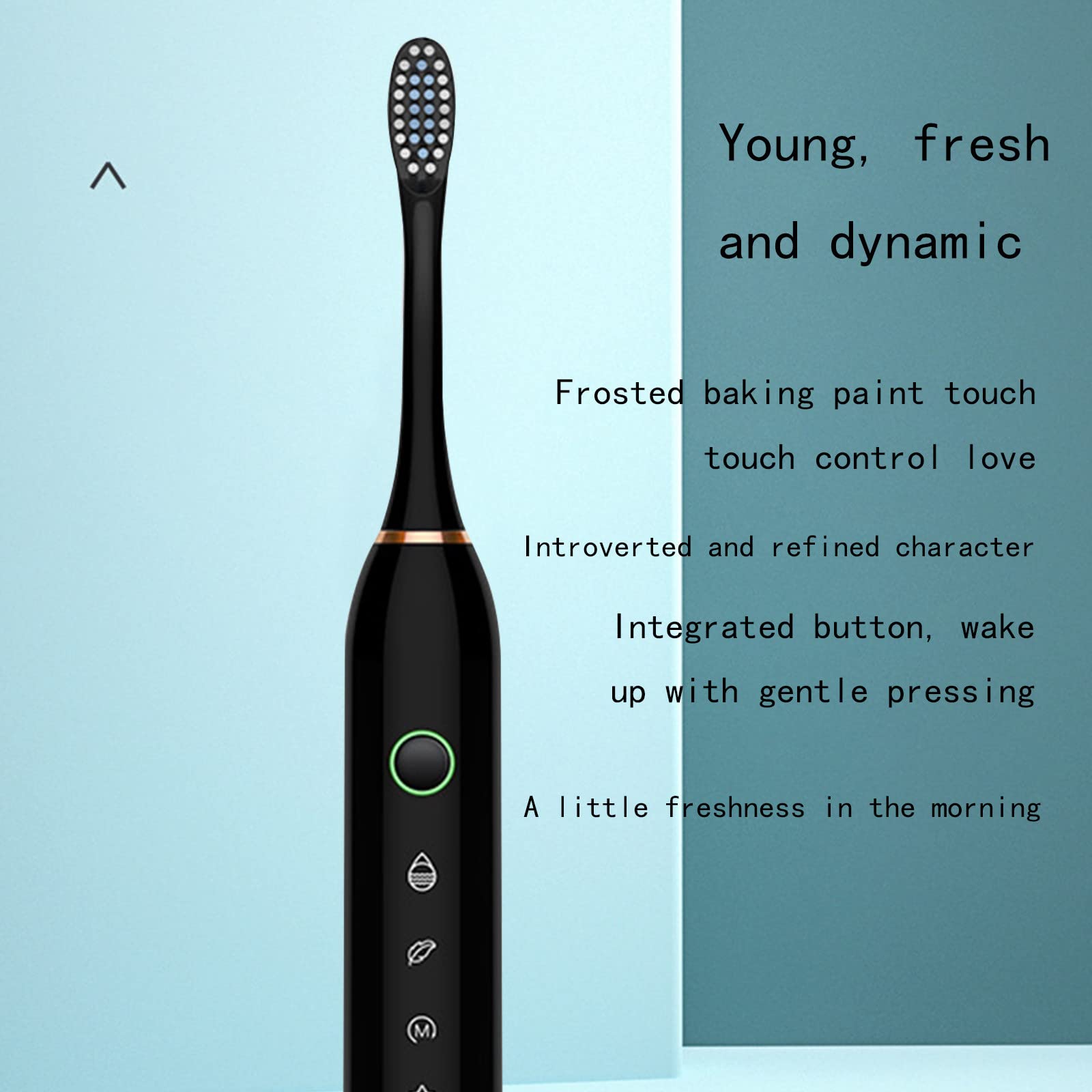 Electric Toothbrush, Electric Toothbrush with 4 Brush Heads, Smart 6-Speed Timer Electric Toothbrush IPX7 Waterproof,Toothbrush with 5 Working Modes for Home Travel