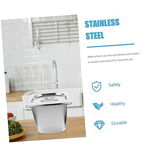 ULTECHNOVO 2pcs Hotel Pan Table Tray Deep Steam Pan Stainless Steel Chafers Stainless Steel Saucepan Table Trays for Eating Food Heater Buffet Dishes Container Buffet Simple Tray Canteen Tray