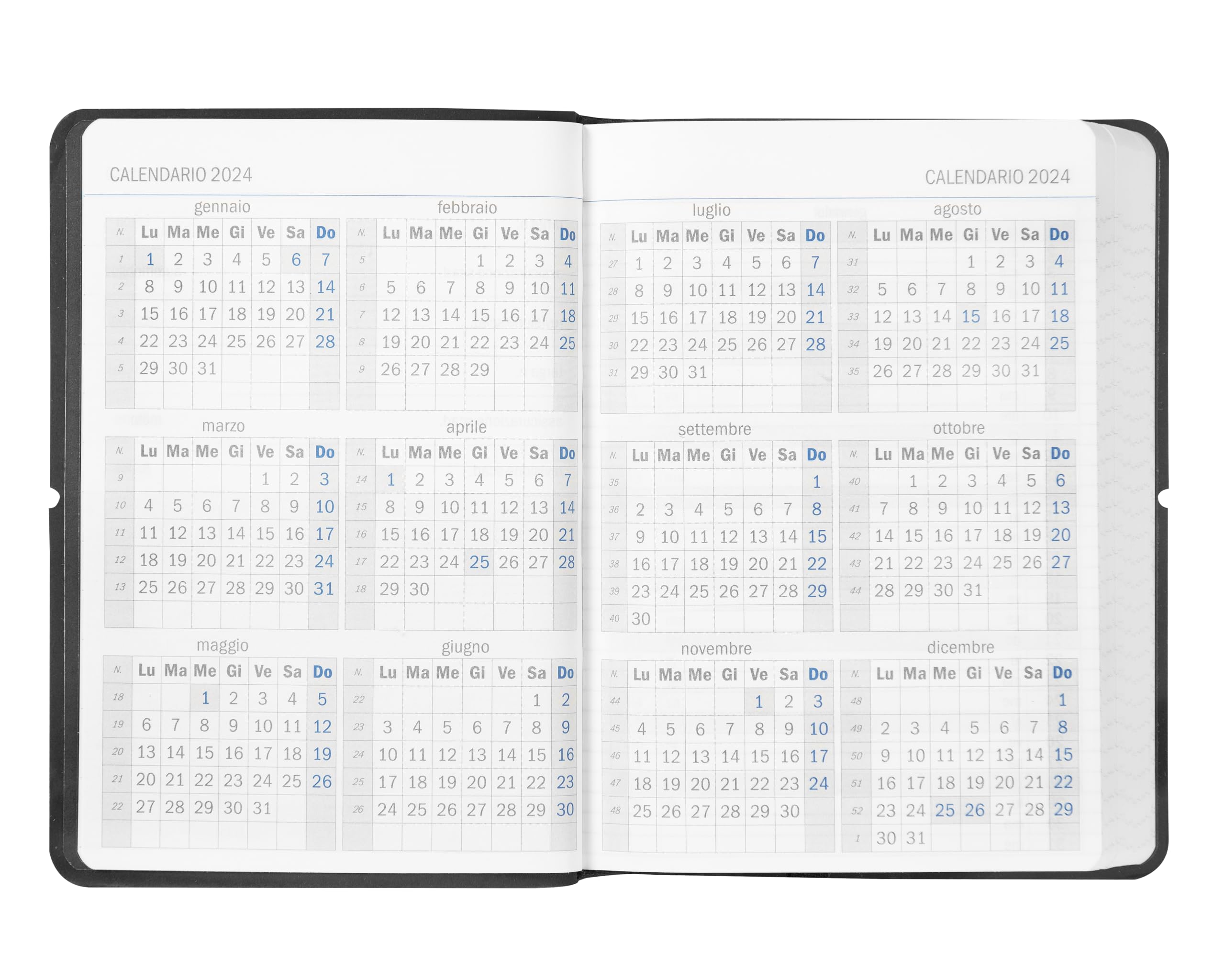 COMIX U, Mini - 2024 Daily 12 Month Diary with Calendar, Planner, Space for Notes and Notes - 11 x 15.3 h cm - White