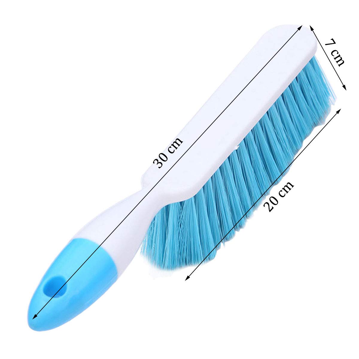 Soft Bristle Cleaning Brush Hand Brushs Bed Hair Dust Removal Scrubber Cleaner for Family Trip Sofa Furniture, Blue