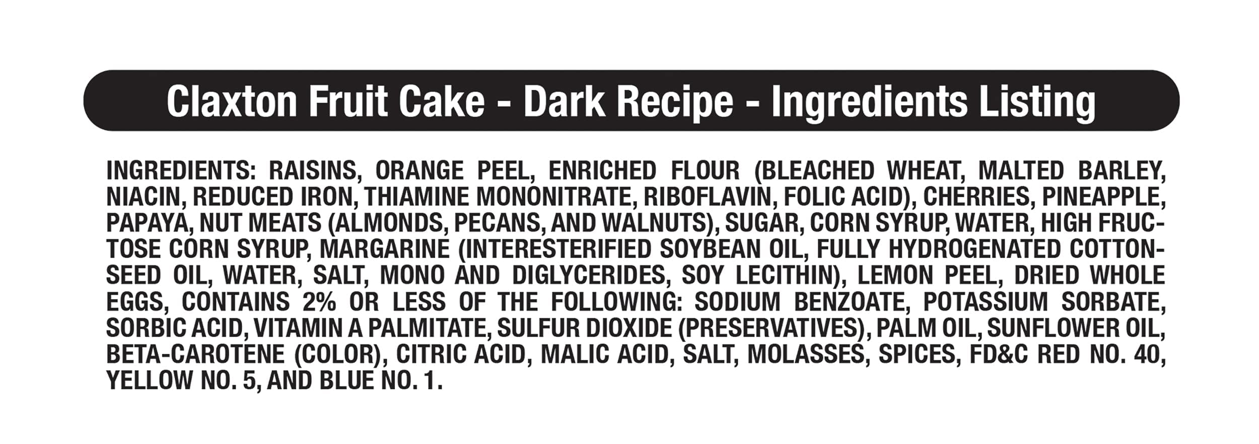 Claxton Fruit Cake - 3-1 Lb. Dark Recipe