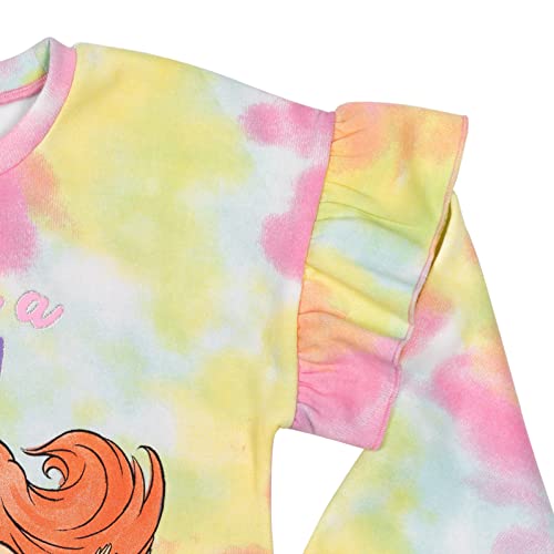 Disney Little Mermaid Princess Ariel Little Girls Fleece Pullover Sweatshirt Tie Dye 7-8