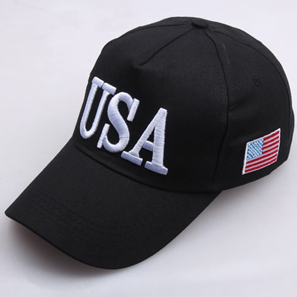 EIKOU USA Baseball Cap Polo Style Embroidered Dad Hat Adjustable American Flag for Men and Women(Come with The Flag Keychain)