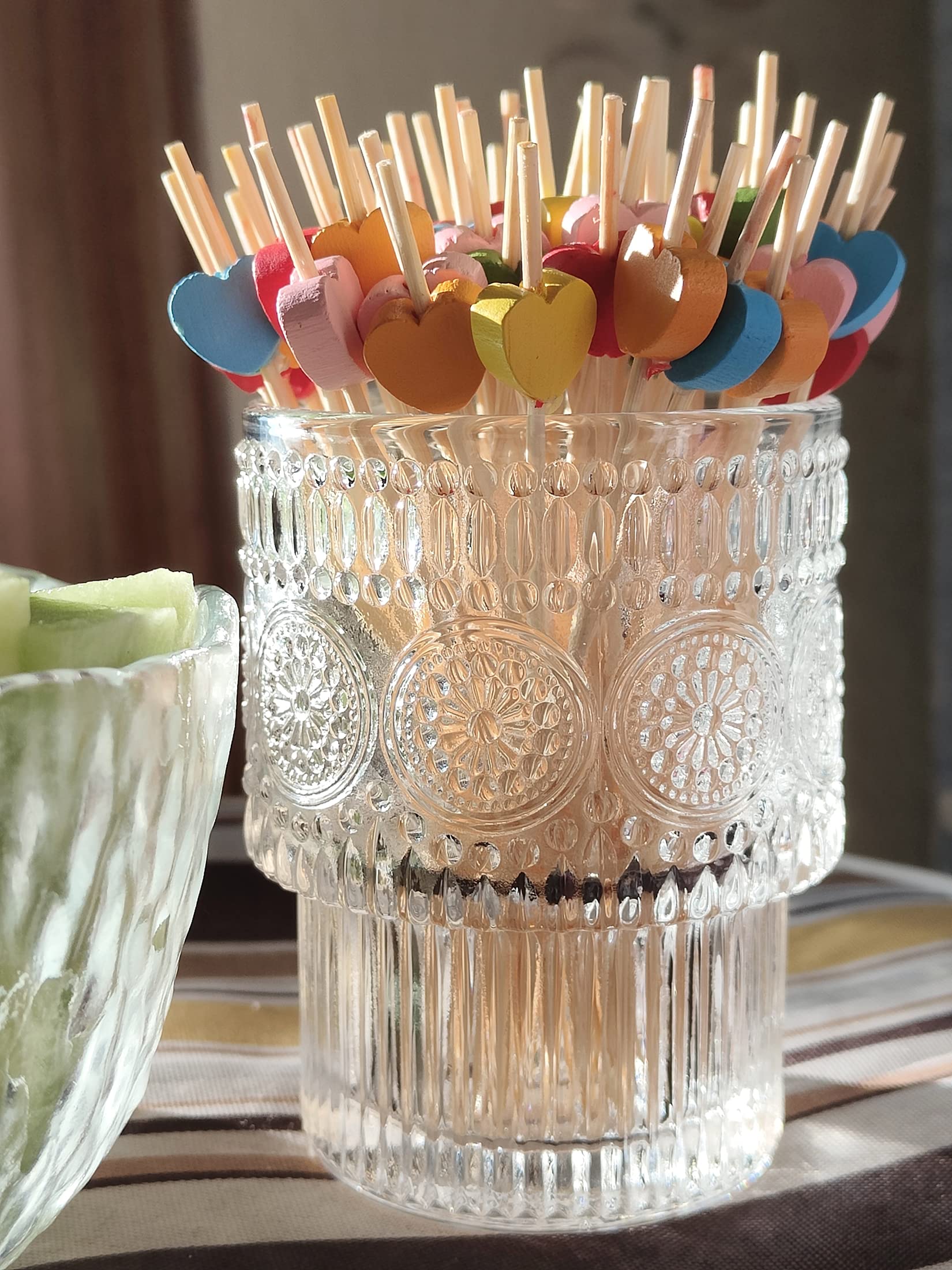 Kingrol Drinking Glasses Set of 8, 6.5 Ounces Stackbale Water Glasses, Vintage Glassware for Cocktail, Whiskey, Juice, Iced Coffee, Iced Tea, Bar Accessories