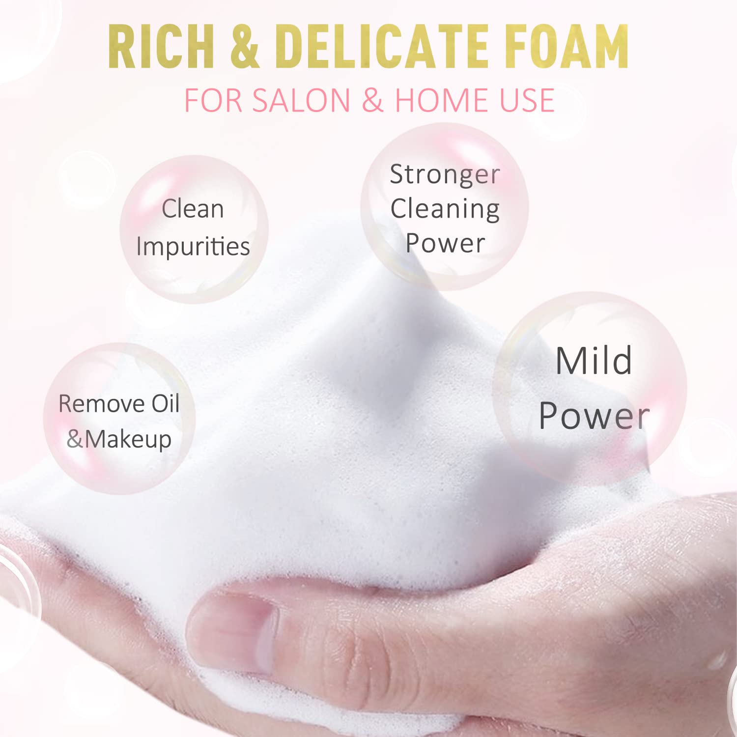 EMEDA Lash Shampoo for Extensions - 100ml Gentle Foam Lash Cleanser, Oil-Free Cleaner for Wash Eyelash Bath with Rinse Bottle Brush