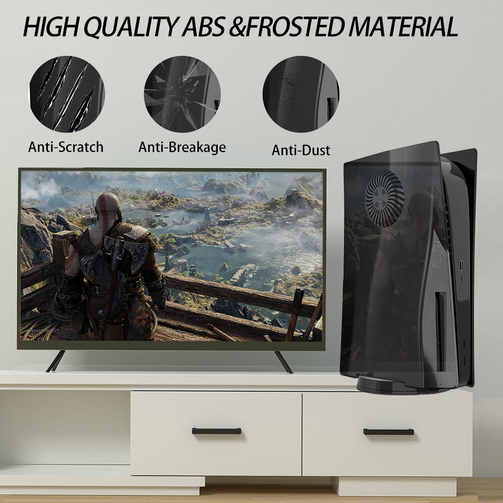 Electroplating Face Plates with Cooling Vents Cover Skins Shell Panels for PS5 Disc Edition Console, Playstation 5 Accessories Faceplate Protective Replacement Plate (Electroplating Green)