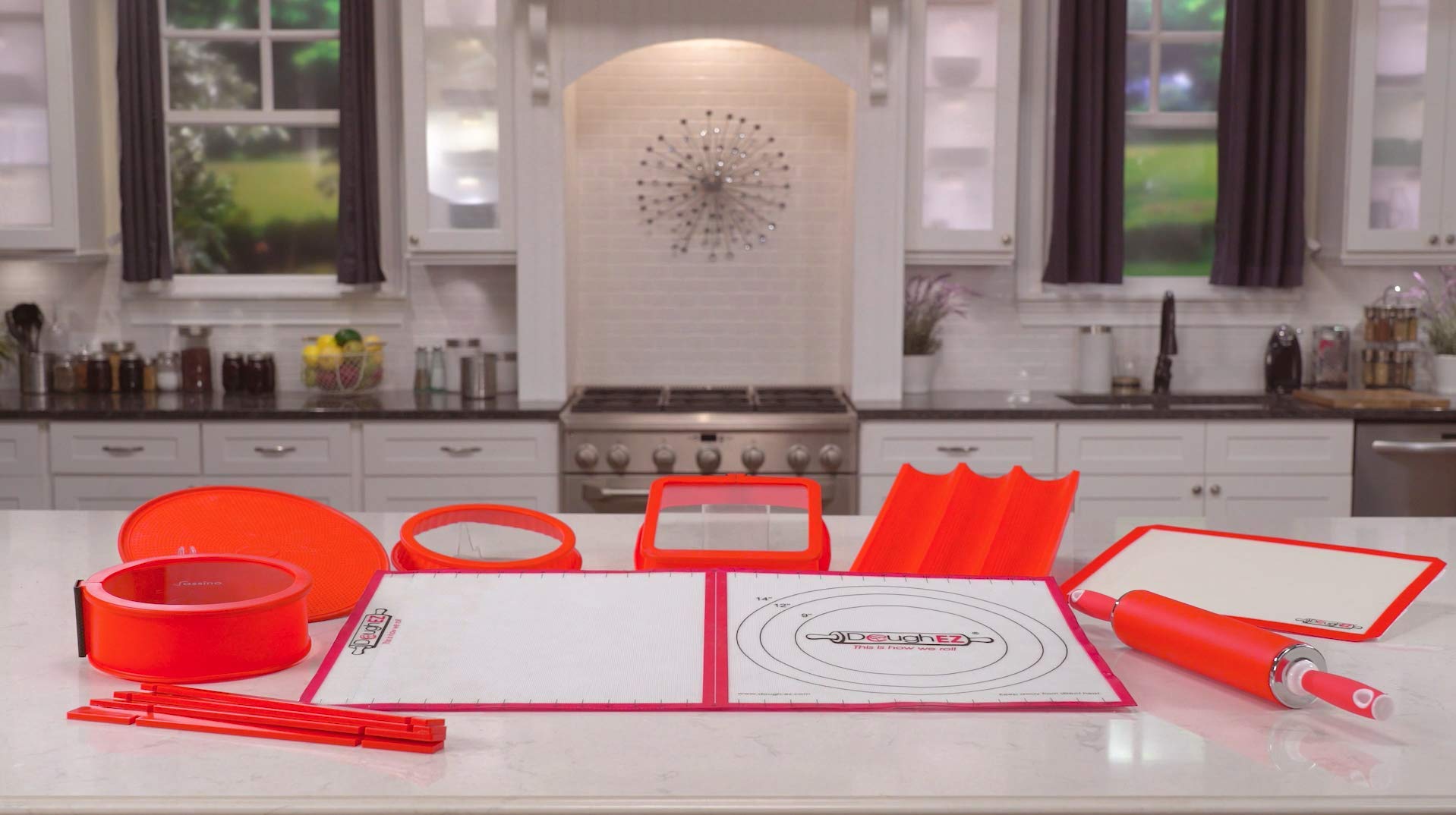 DoughEZ Silicone Non-stick Reusable Silicone Fiber Mesh Baking Mat, Oven Safe Up to 480° F, Dishwasher Safe, BPA Free, 11 x 16.5-Inch