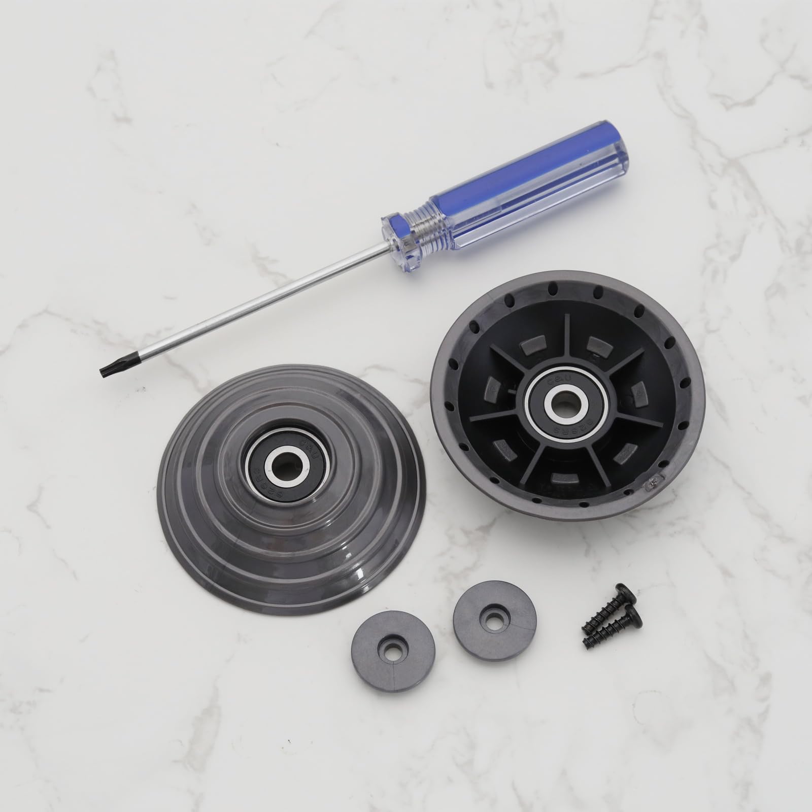 Create idea 1 Set Vacuum Cleaner Wheel Kit Compatible with Dyson V10/ V11/ V15 Series Ball Wheel Replacement with Fixings Screws Screwdriver