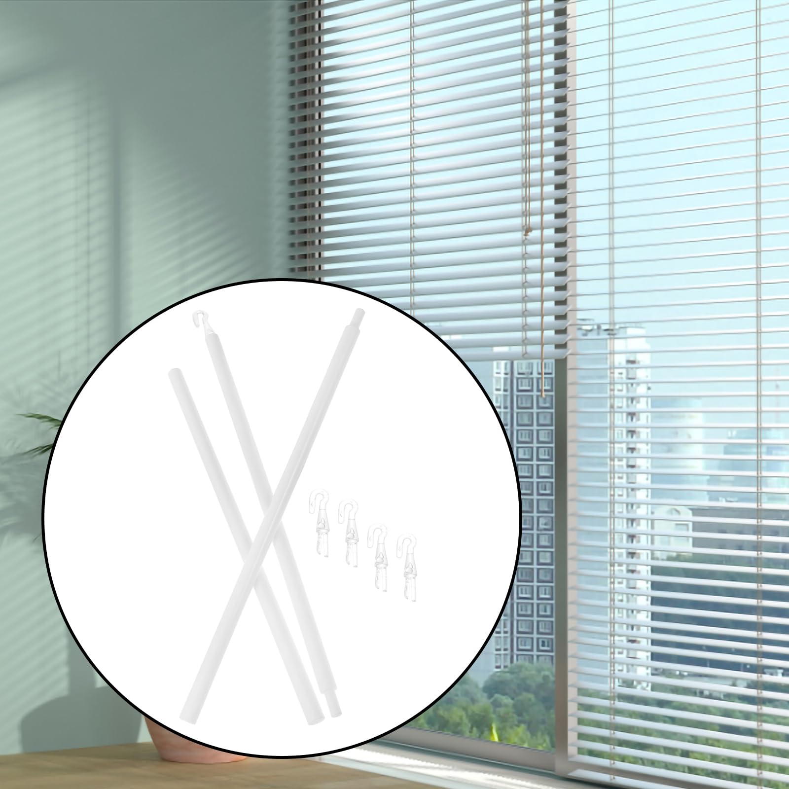 Clear Blind Wand 1 Set with Hook Detachable Vertical Window Blind Rod Stick for Window Blind Stick Wand Opener 89CM