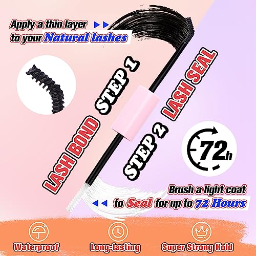 DIY Lash Extension Kit with Lash Bond and Seal, Cluster Individual Lashes Kit With Strong Lash Bond and Seal Lash Tweezers DD Curl Fluffy DIY Eyelash Extension Kit at Home
